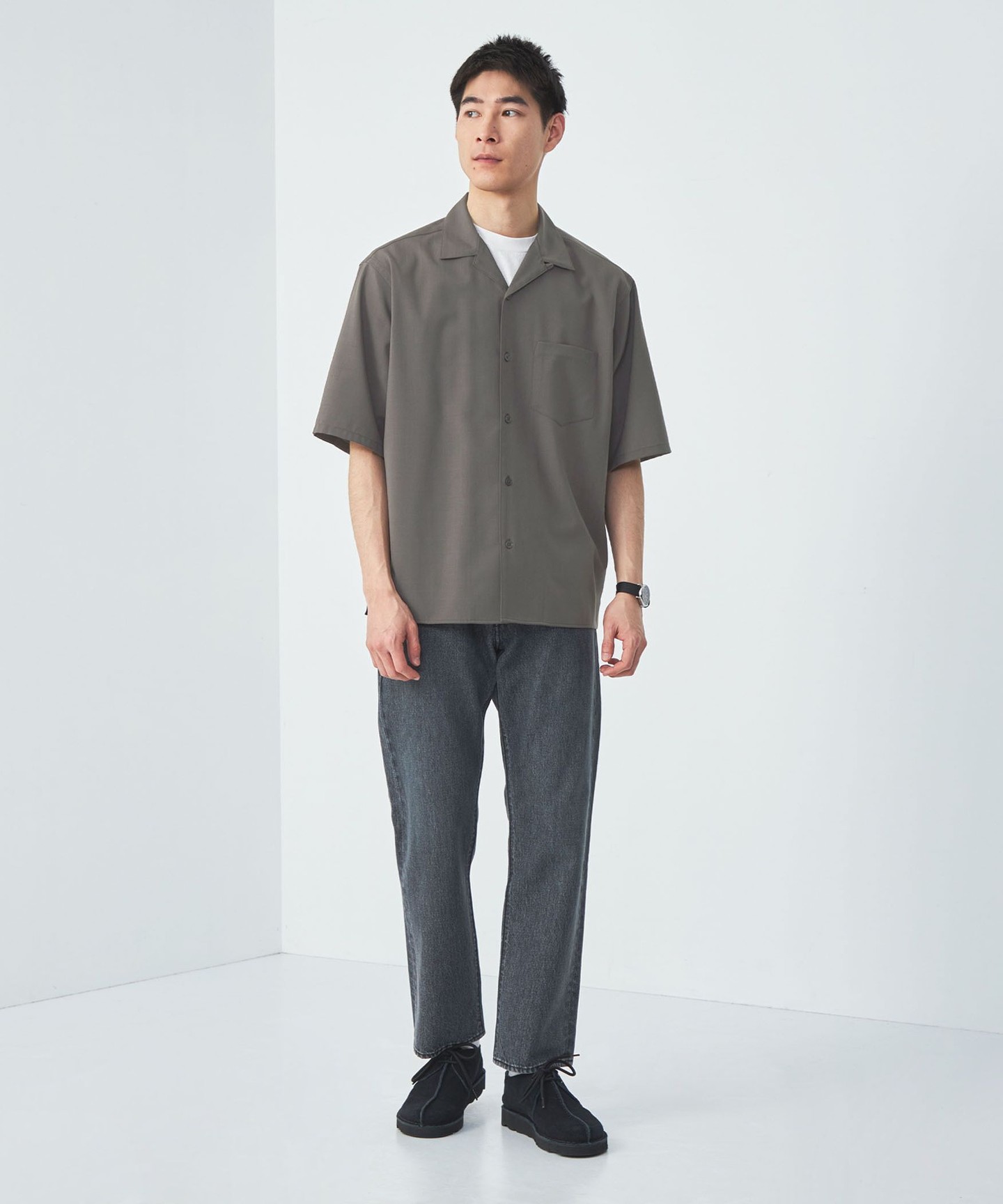 JUST LOOSE 輕薄開領彈性襯衫｜green label relaxing｜UNITED ARROWS LTD. 官方購物網站