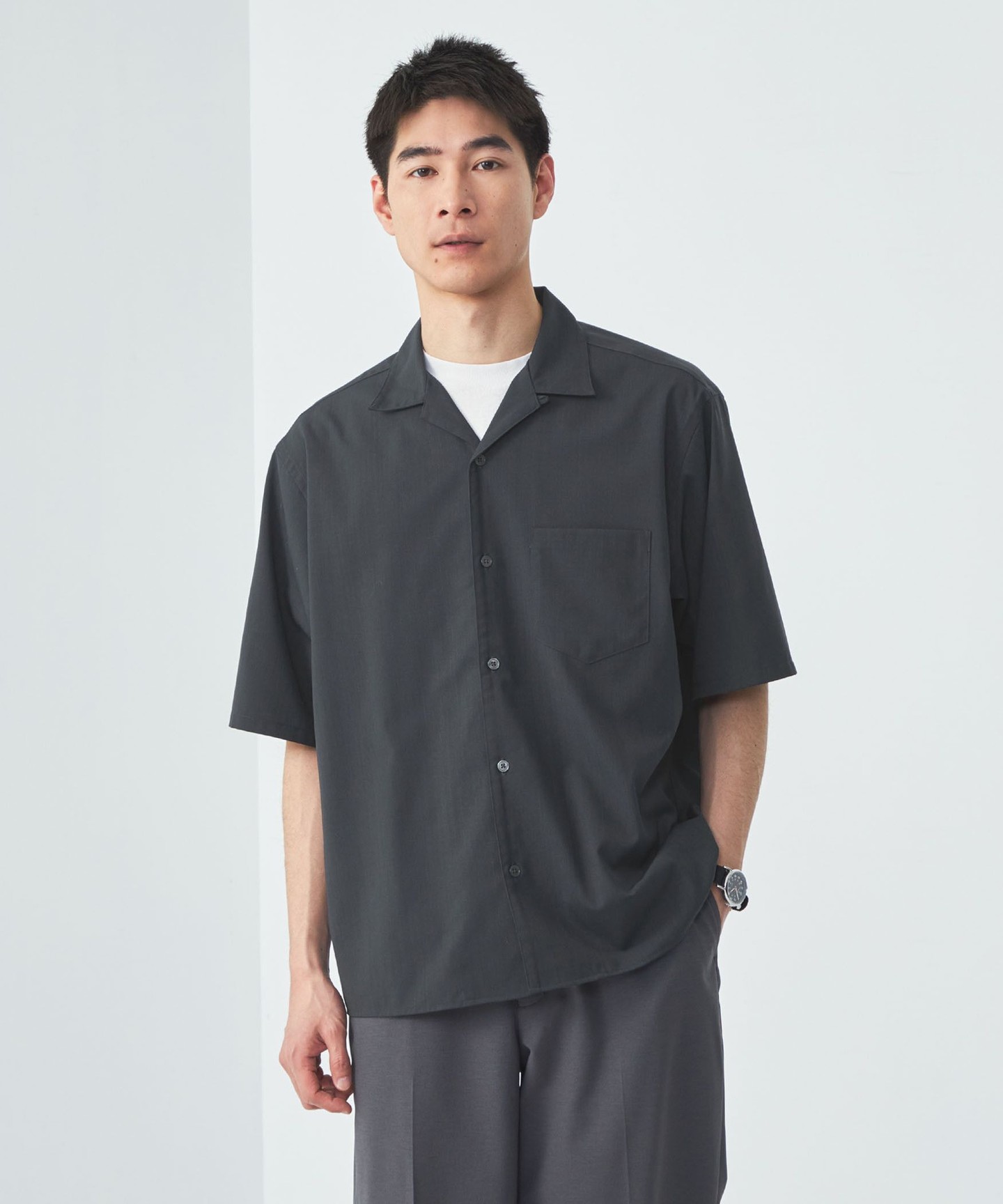 JUST LOOSE 輕薄開領彈性襯衫｜green label relaxing｜UNITED ARROWS LTD. 官方購物網站