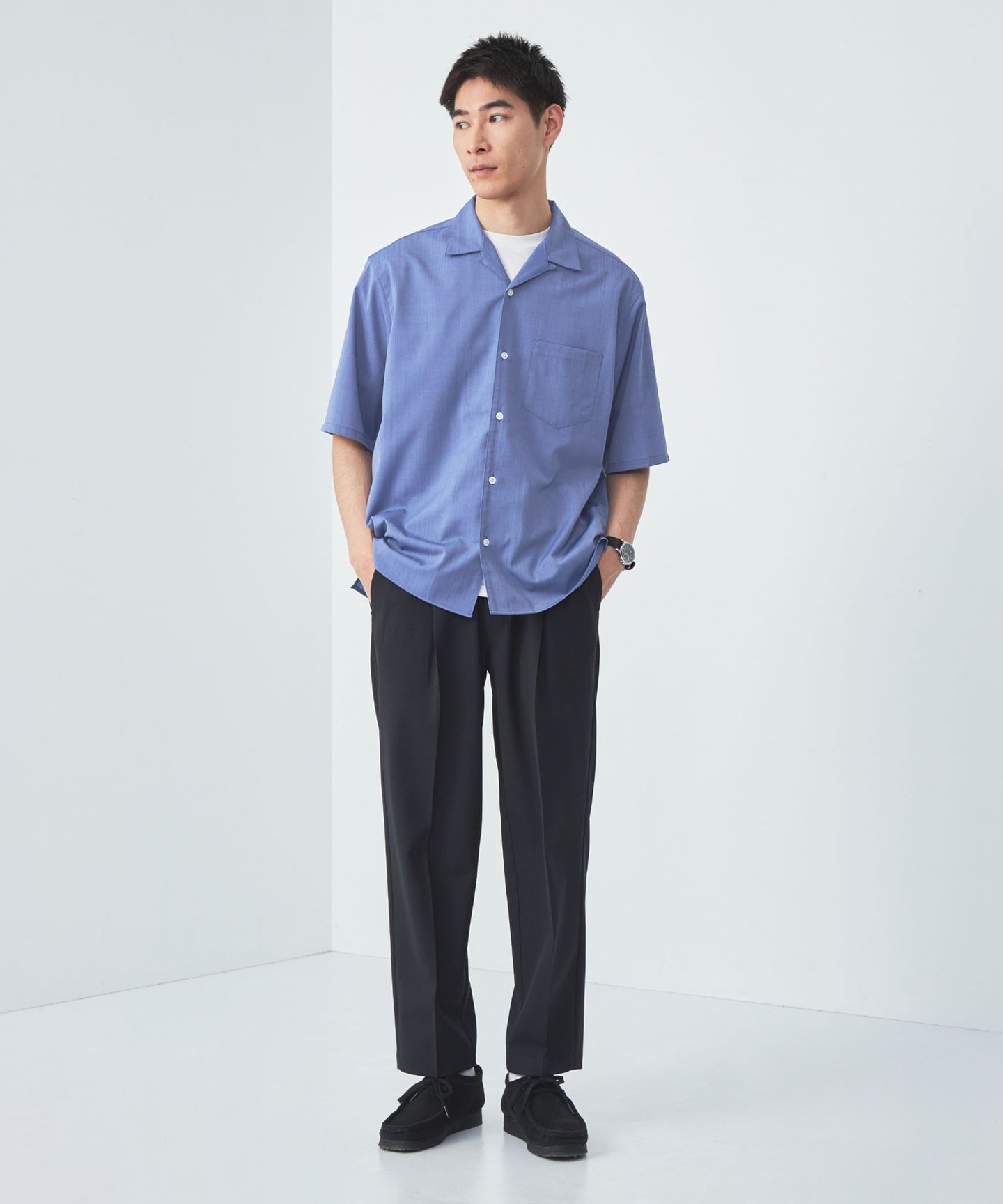 JUST LOOSE 輕薄開領彈性襯衫｜green label relaxing｜UNITED ARROWS LTD. 官方購物網站